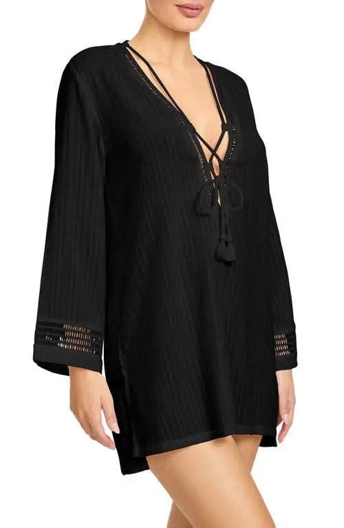 Robin Piccone Marina Lace-up Cover-up Tunic