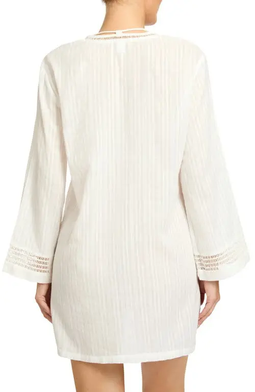 Robin Piccone Marina Lace-up Cover-up Tunic - White