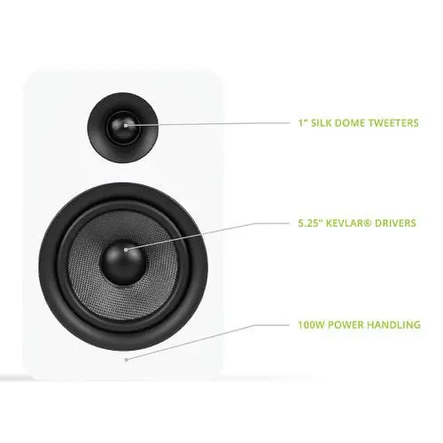 KANTO Yup6 Passive Bookshelf Speakerspair - White