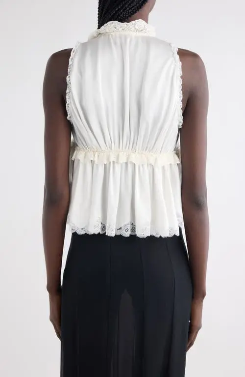 Chloé Lace Trim Tie-front Silk Top