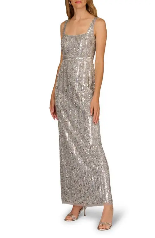 Aidan Mattox Sequin Sleeveless Gown