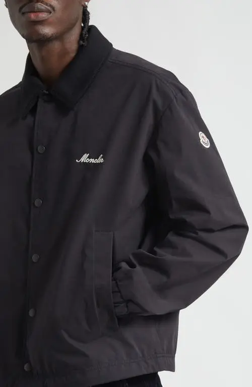Moncler Arinell Logo Embroidered Shirt Jacket - Black