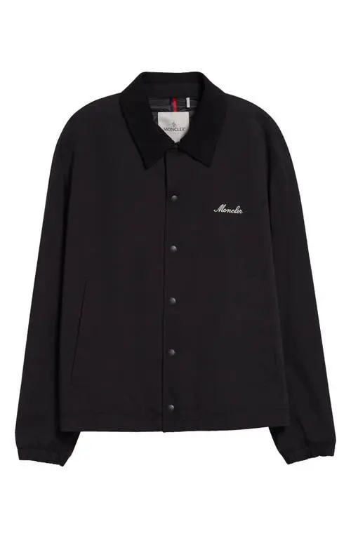 Moncler Arinell Logo Embroidered Shirt Jacket - Black