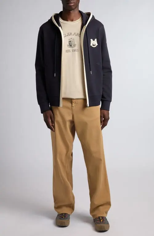 Moncler Cotton Zip-up Hoodie - Black