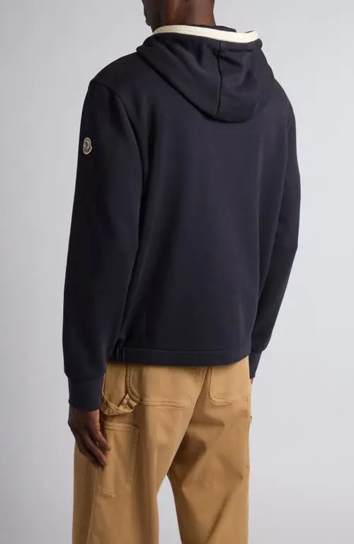 Moncler Cotton Zip-up Hoodie - Black