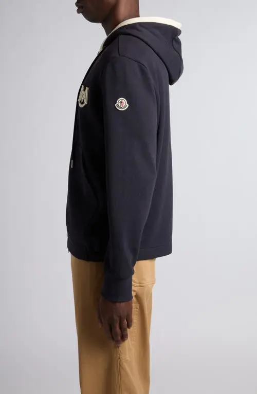 Moncler Cotton Zip-up Hoodie - Black