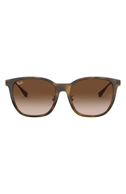 Ray-ban 55mm Gradient Square Sunglasses - Light Havana /brown Gradient
