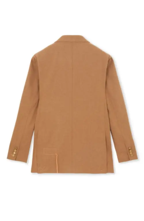FORTELA Bobbie Classic Double-breasted Flannel Jacket - Camel