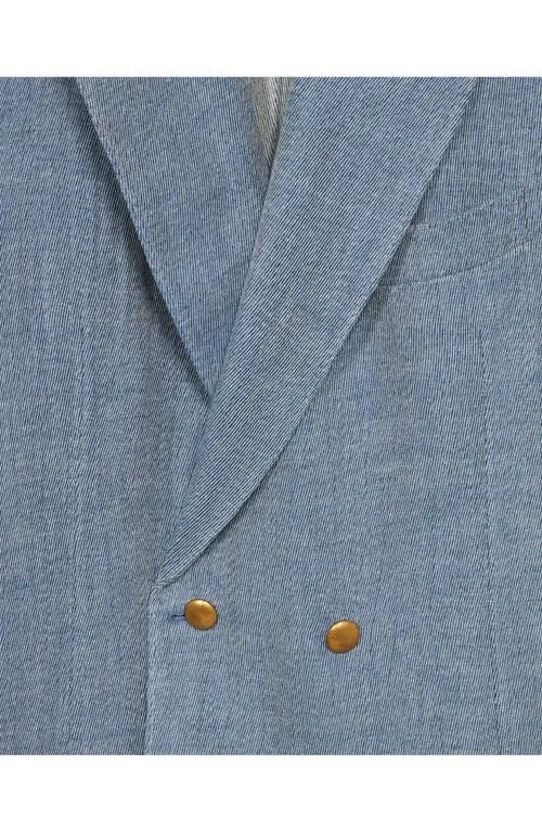 FORTELA David Double-breasted Linen Blend Jacket - Sky
