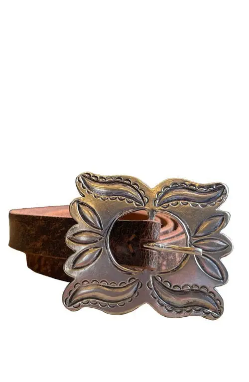 FORTELA Butterfly Leather Belt - Brown