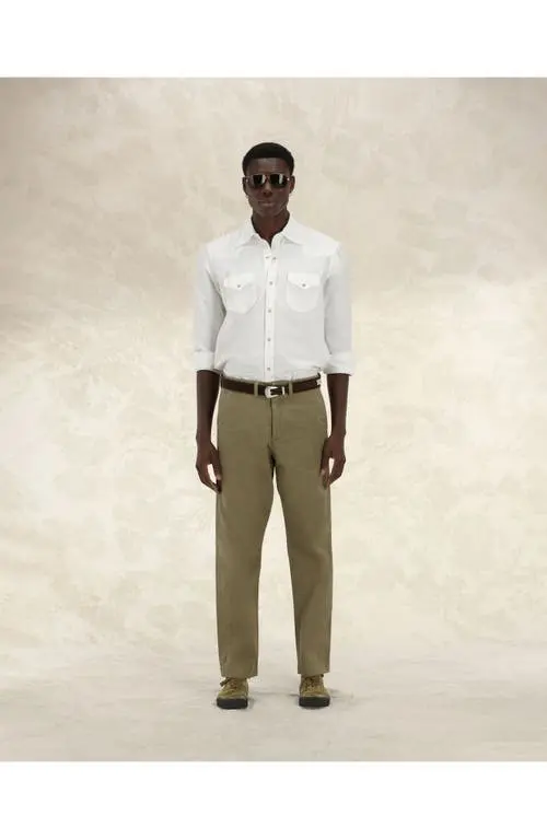 FORTELA Wallace Twill Cotton Trousers - Sage