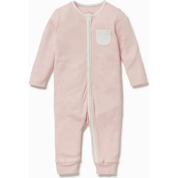 MORI Zip-up Romper - Blush Stripe
