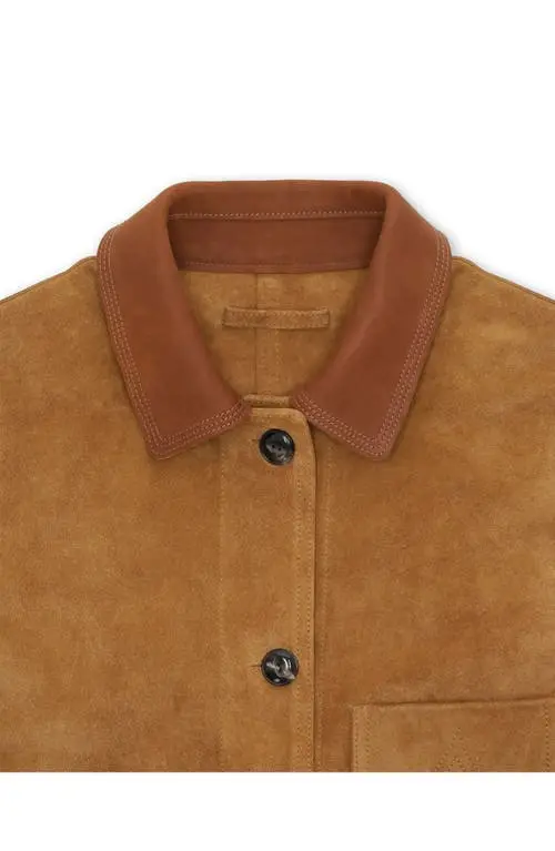FORTELA Montana Work Suede Leather Jacket - Camel