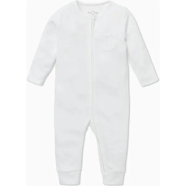 MORI Two-way Zip-up Romper - White