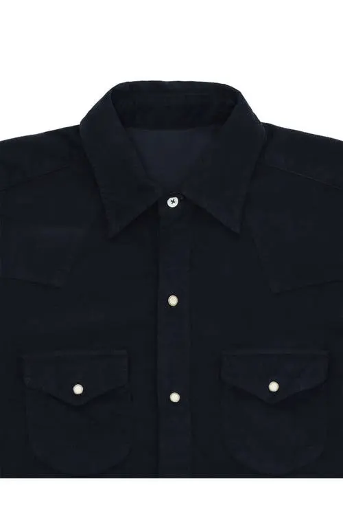 FORTELA Ntex Texan Corduroy Shirt - Navy Blue
