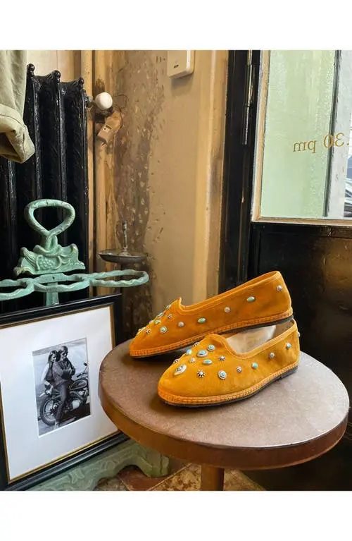 FORTELA Friulane Suede Slippers - Zafferano