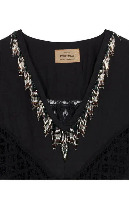 FORTELA Alice Cotton-silk Embroidered Dress