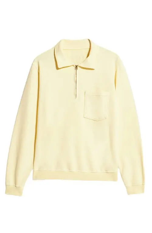 FORTELA Yale Brushed Jersey Quarter-zip Collared Sweatshirt - Canary