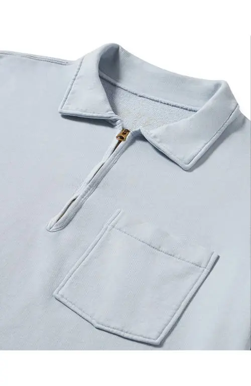 FORTELA Yale Brushed Jersey Quarter-zip Collared Sweatshirt - Sky