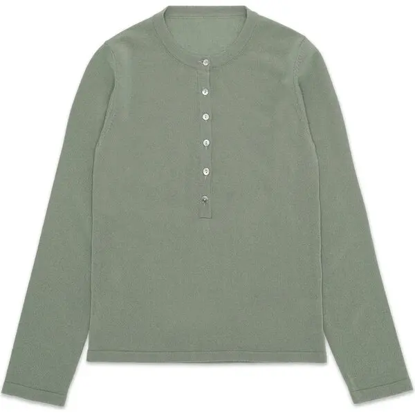 FORTELA Cashmere Serafino Jersey Shirt - Green