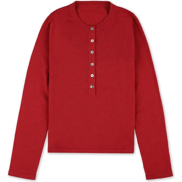 FORTELA Cashmere Serafino Jersey Shirt - Wine