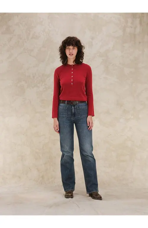 FORTELA Cashmere Serafino Jersey Shirt - Wine