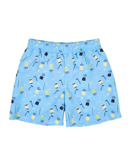 FLORENCE EISEMAN Golf Print Swim Trunks - Blue/multi