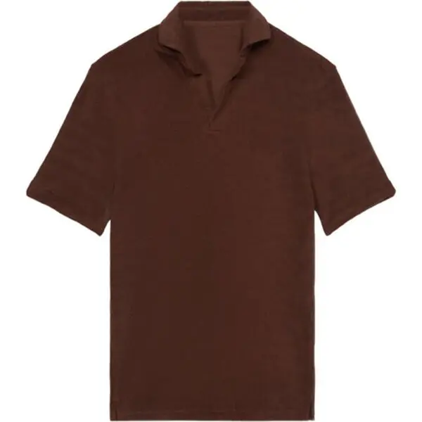 FORTELA Sullivan Terry Cloth Jersey Polo - Brown