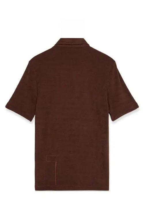 FORTELA Sullivan Terry Cloth Jersey Polo - Brown