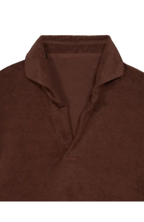 FORTELA Sullivan Terry Cloth Jersey Polo - Brown