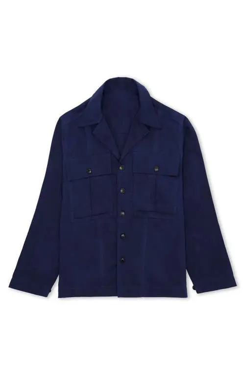 FORTELA Solomon Cotton Cerato Overshirt - Blue