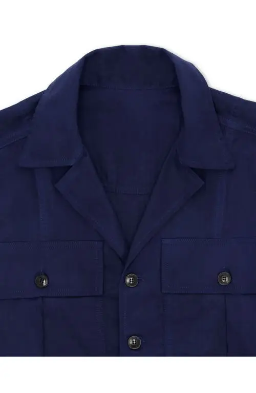 FORTELA Solomon Cotton Cerato Overshirt - Blue
