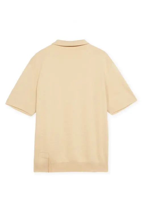 FORTELA Laight 3/4 Zip Short Sleeve Polo - Ecru