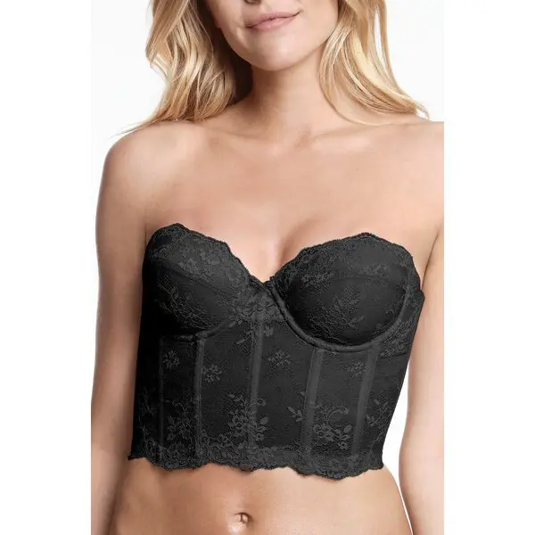 DOMINIQUE INTIMATES Tayler Ultra Low Back Strapless Lace Bra - Black