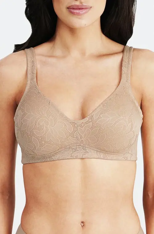 DOMINIQUE INTIMATES Jolie Jacquard Wire Free Minimizer Bra - Mocha