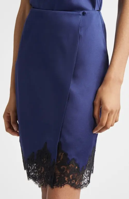 Stella McCartney Iconic Lace Trim Satin Wrap Skirt