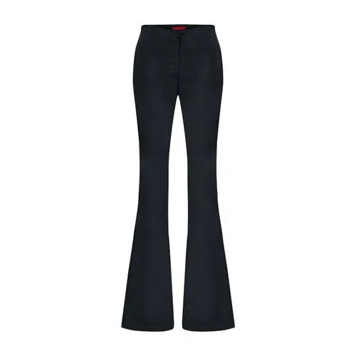 PCFG Shiny Woven Flare Pants - Black