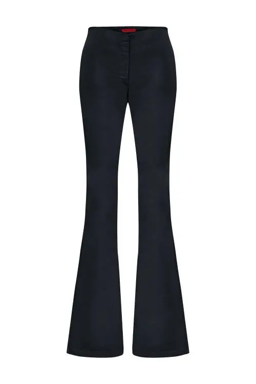 PCFG Shiny Woven Flare Pants - Black