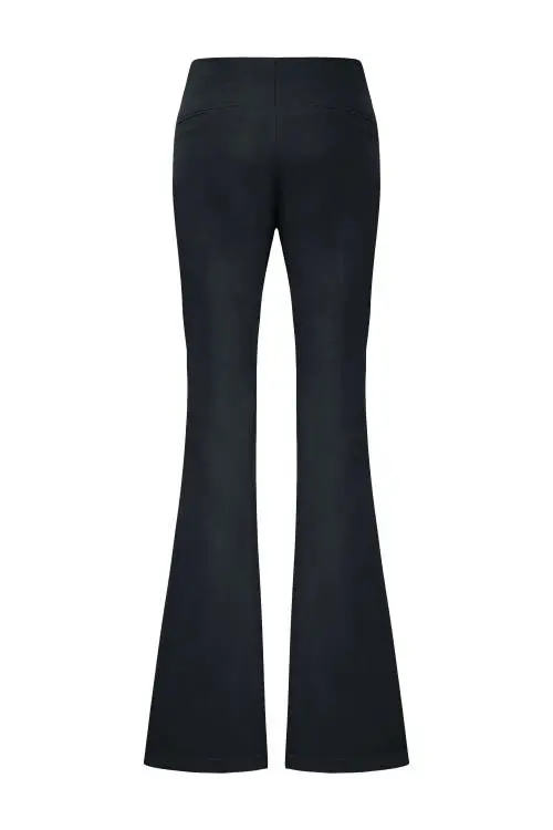 PCFG Shiny Woven Flare Pants - Black