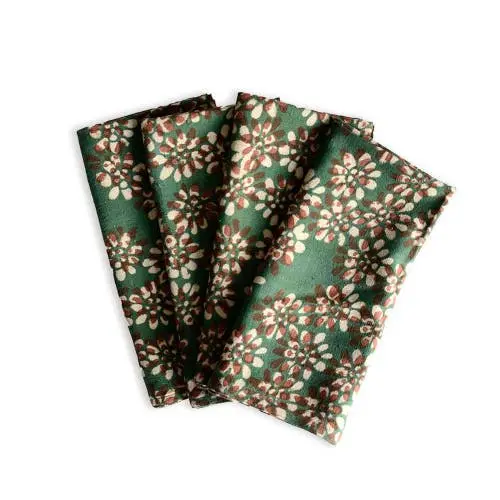 ICHCHA Organic Cotton Dinner Napkins - Green