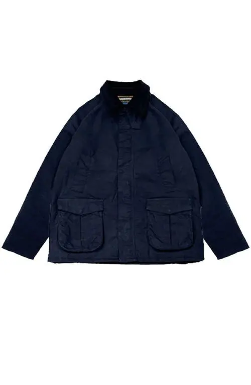 FORTELA Bristol Waxed Canvas Jacket - Navy Blue