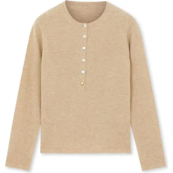FORTELA Merino Wool Henley Knit