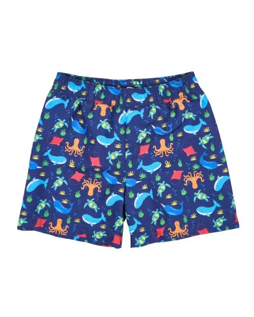 FLORENCE EISEMAN Under The Sea Print Swim Trunks - Navy/multi