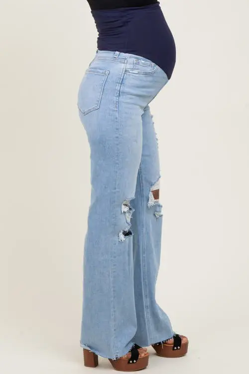 PINKBLUSH 90's Vintage Super High Rise Flare Maternity Jeans