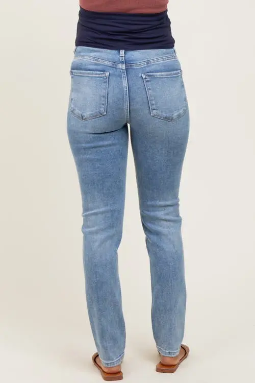 PINKBLUSH Vintage Wash Maternity Skinny Jeans