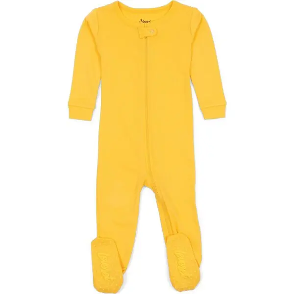 LEVERET Footed Cotton Family Pajamas - Yellow