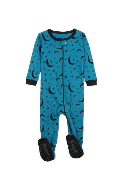 LEVERET Footed Cotton Family Pajamas - Moon