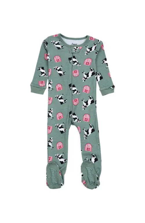 LEVERET Printed Cotton Matching Family Pajamas - Cow