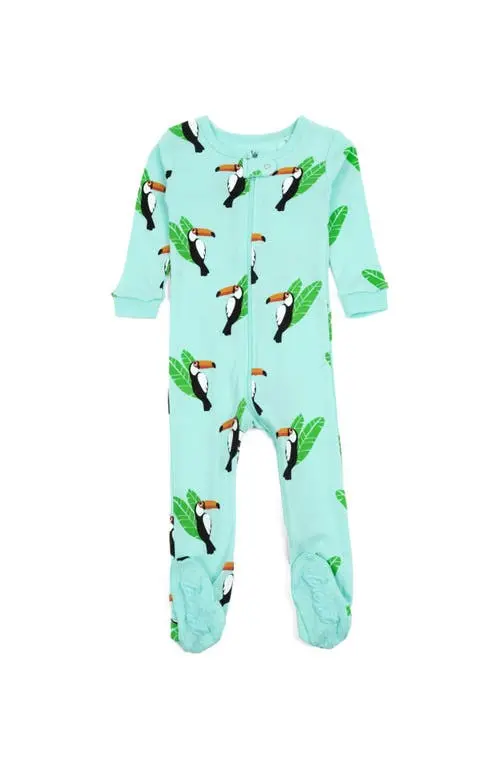 LEVERET Printed Cotton Footed Family Pajamas - Toucan Bird