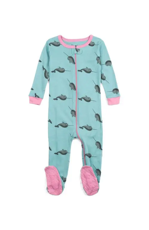 LEVERET Footed Cotton Pajamas - Whale